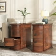 Tribesigns Solid End Table, Set of 2, Two-Drawer Narrow Side Table ...