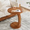 Tribesigns C-Shaped Side Table, Round Wooden End Table, 18.89 Inches ...