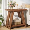 Tribesigns Solid Wood Side Table, Narrow Small End Table with 2-Tier ...