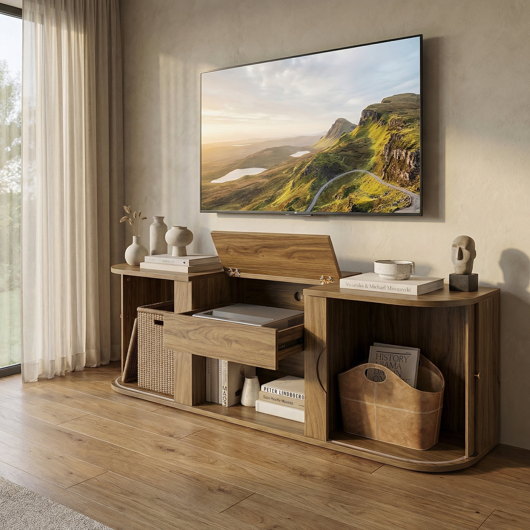 Tribesigns TV Stand for TVs up to 70", Entertainment Center with ...