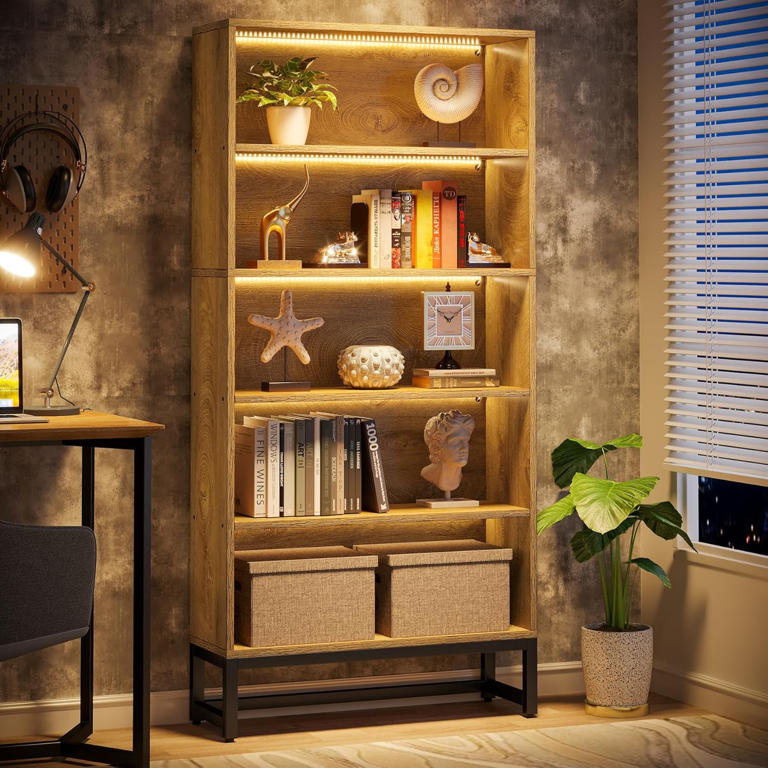 Tribesigns Tall Bookcase and Bookshelf, 70.8" Large Bookcases Organizer ...