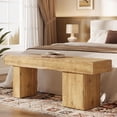 Tribesigns Thickened Solid Wood Bench, 47" Rustic Farmhouse Entryway ...