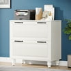 Sauder White Lateral File Cabinet with Cherry Accent, Soft White Finish ...
