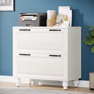 Sauder White Lateral File Cabinet with Cherry Accent, Soft White Finish ...