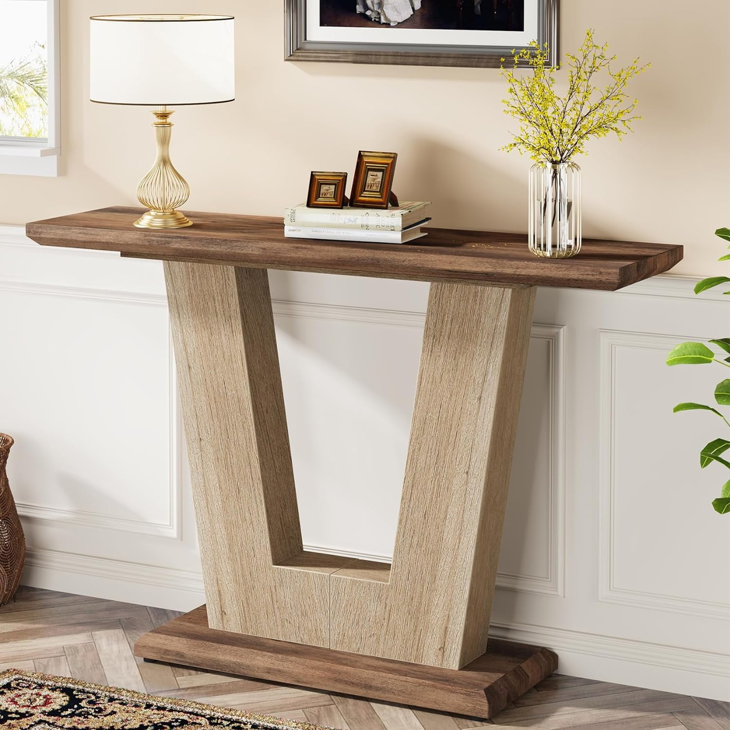 Tribesigns Wood Console Table, 42 Inches Farmhouse Entryway Table with ...