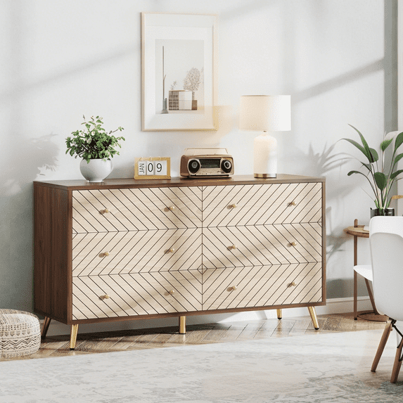 Tribesigns Wooden Drawer Organizer Cabinet Unit with Solid Wood Legs ...