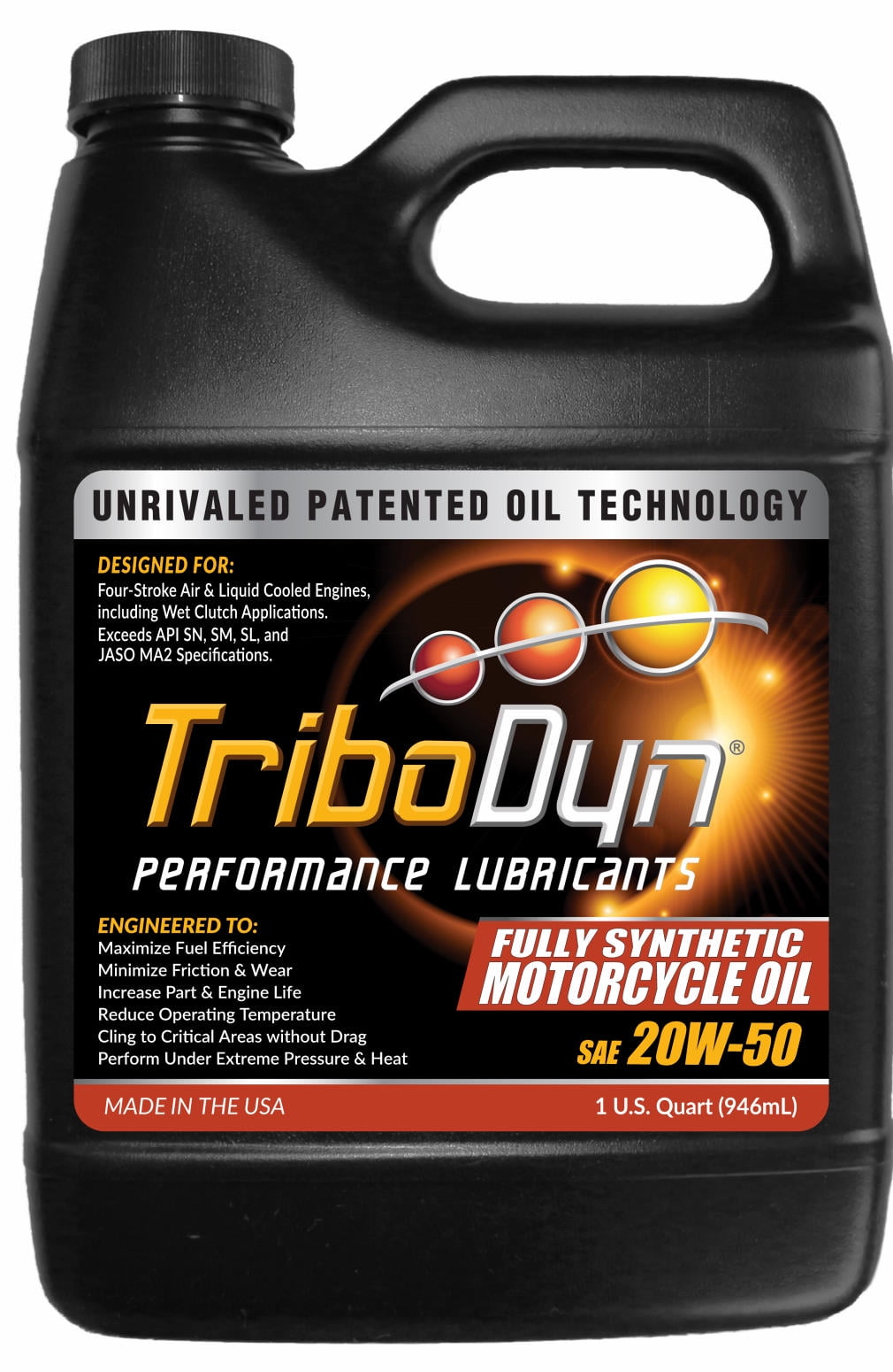 TriboDyn JASO MA2 20W50 Synthetic Motorcycle Oil with Ceramic Coating ...