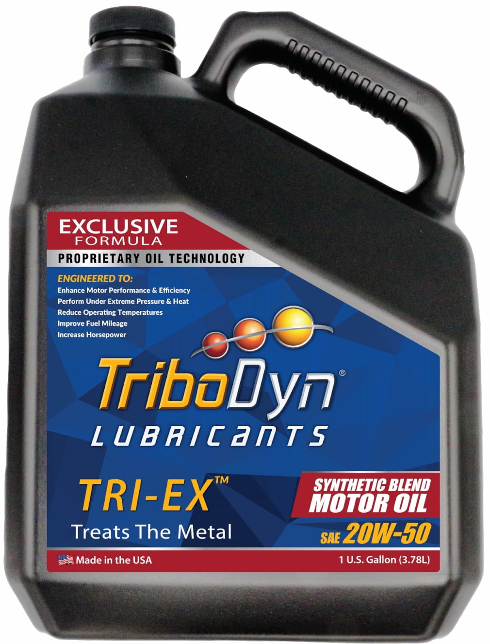 TriboDyn TRI-EX Synthetic Blend SAE 20W50 Engine Oil - Gallon Bottle ...