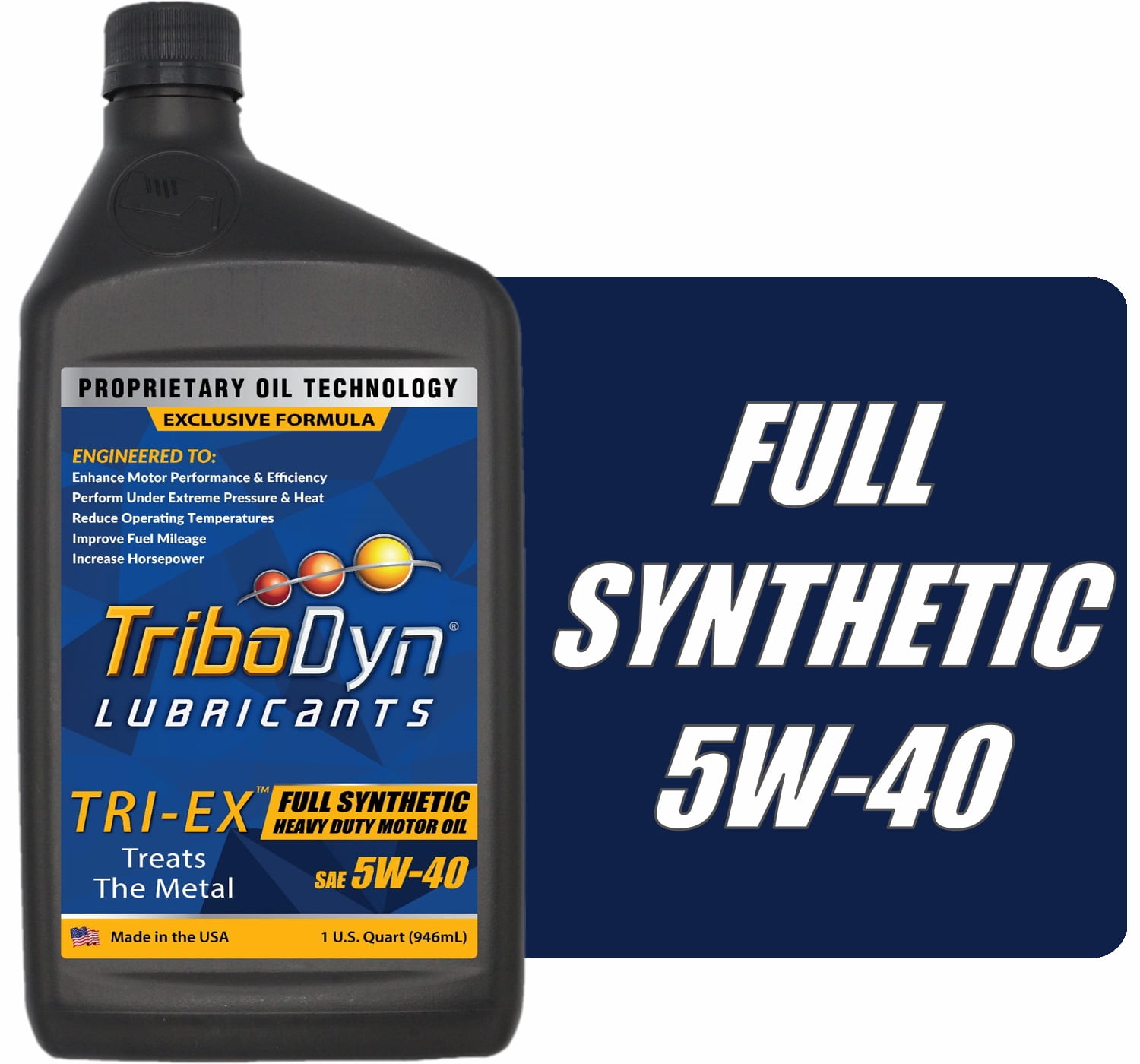 TriboDyn Tri-Ex Full Synthetic SAE 5W40 Synthetic Oil - Quart Bottle ...