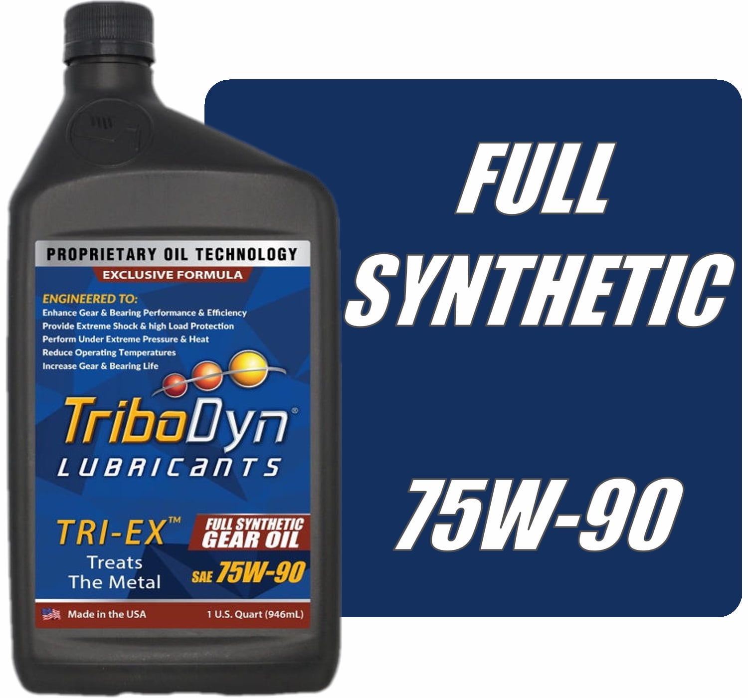 TriboDyn Tri-Ex SAE 75W90 Synthetic Gear Oil - 1 Quart Bottle - 32 ...