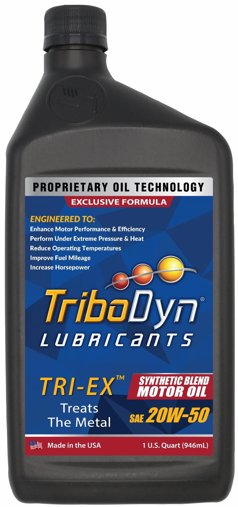 TriboDyn Tri-Ex Synthetic Blend SAE 20W50 Oil - Quart Bottle - Walmart.com