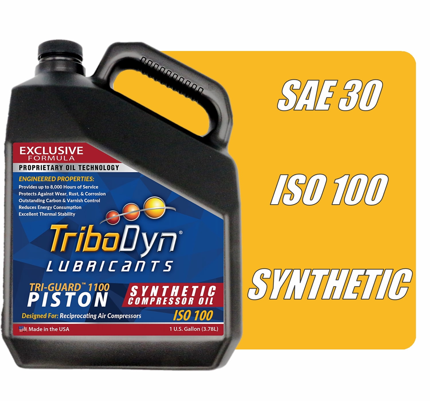 TriboDyn Tri-Guard 1100 SAE 30 ISO 100 Piston Synthetic Compressor Oil ...