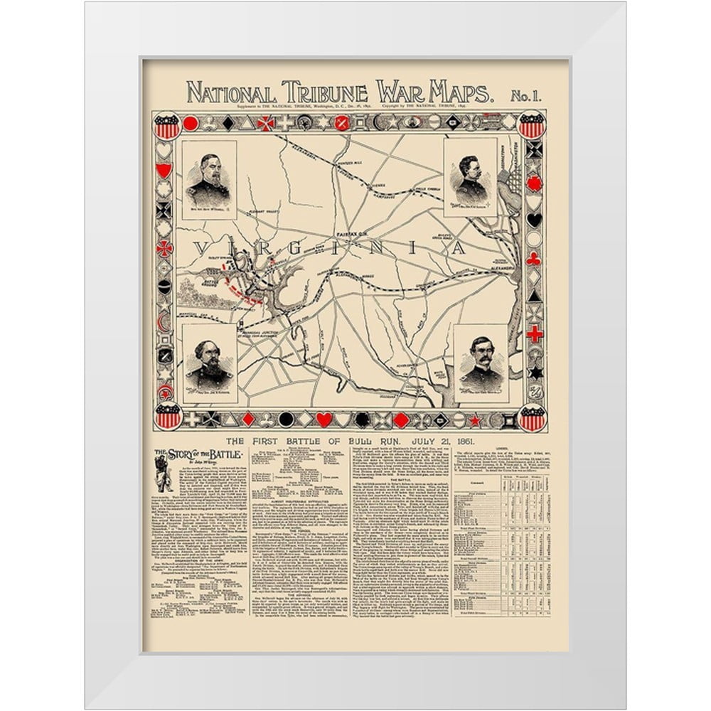 Tribune 24x32 White Modern Wood Framed Museum Art Print Titled - Bull ...