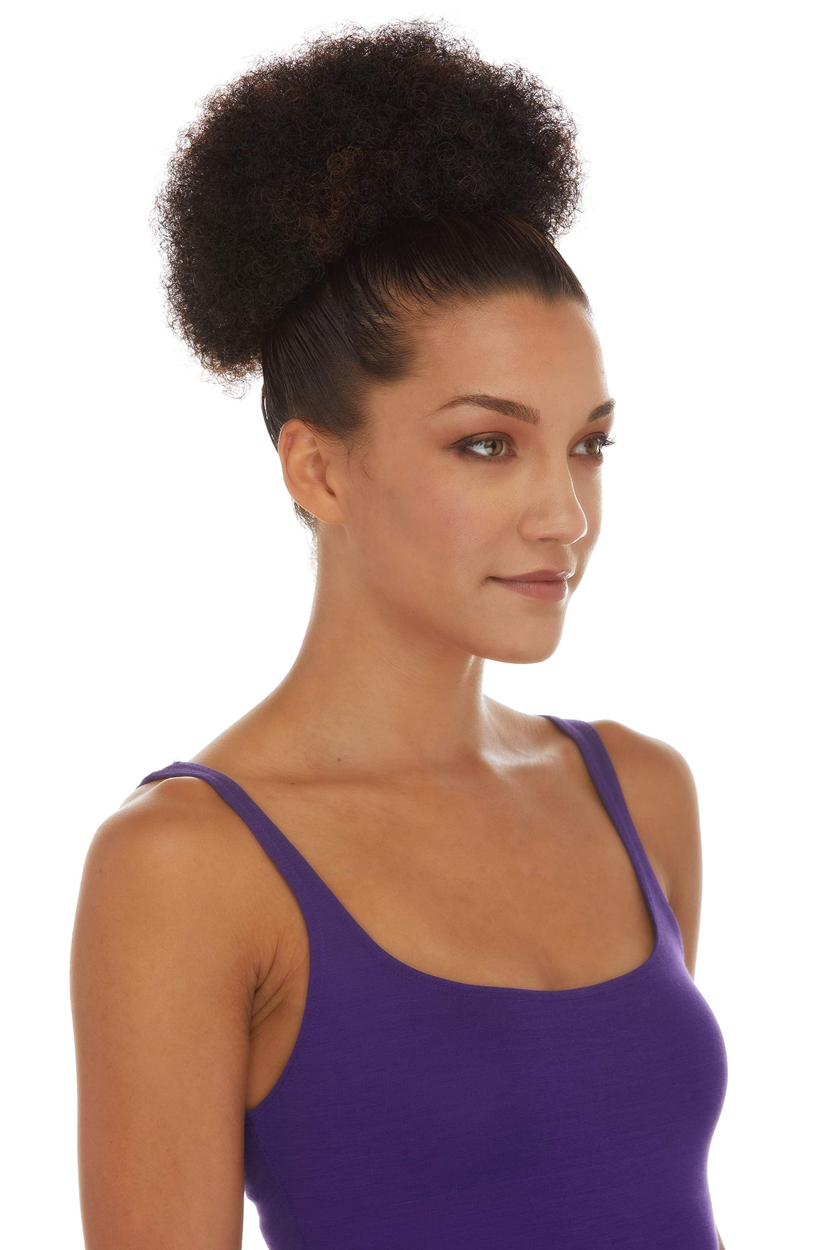 Tribute Drawstring Pouf Wrap Color 4 Dark Brown - Sepia Wigs 6" Short Wrap Around Fun Bun Updo ...