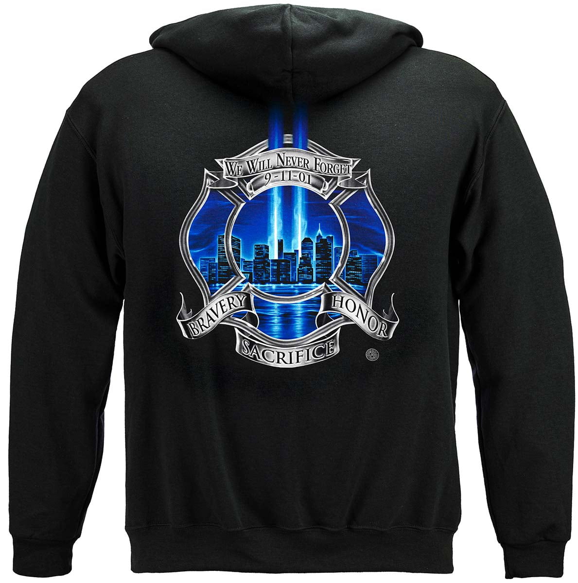 Tribute High Honor Firefighter 8oz 50/50 Black Hooded Sweat Shirt Small ...