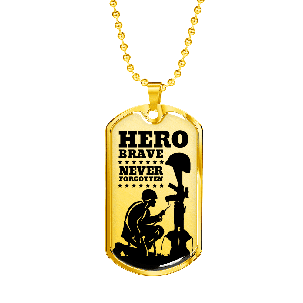 Tribute To Fallen Soldiers Necklace Stainless Steel or 18k Gold Dog Tag ...