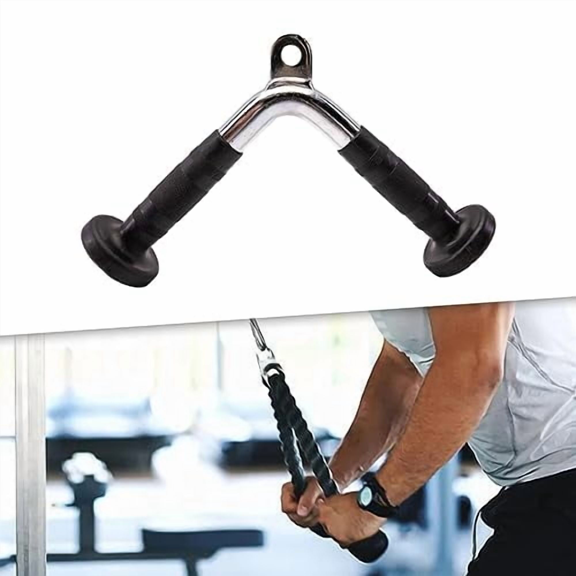 Tricep Press Down Bar, V-Shaped Bar with Rubber Grip, Pull Down Cable ...