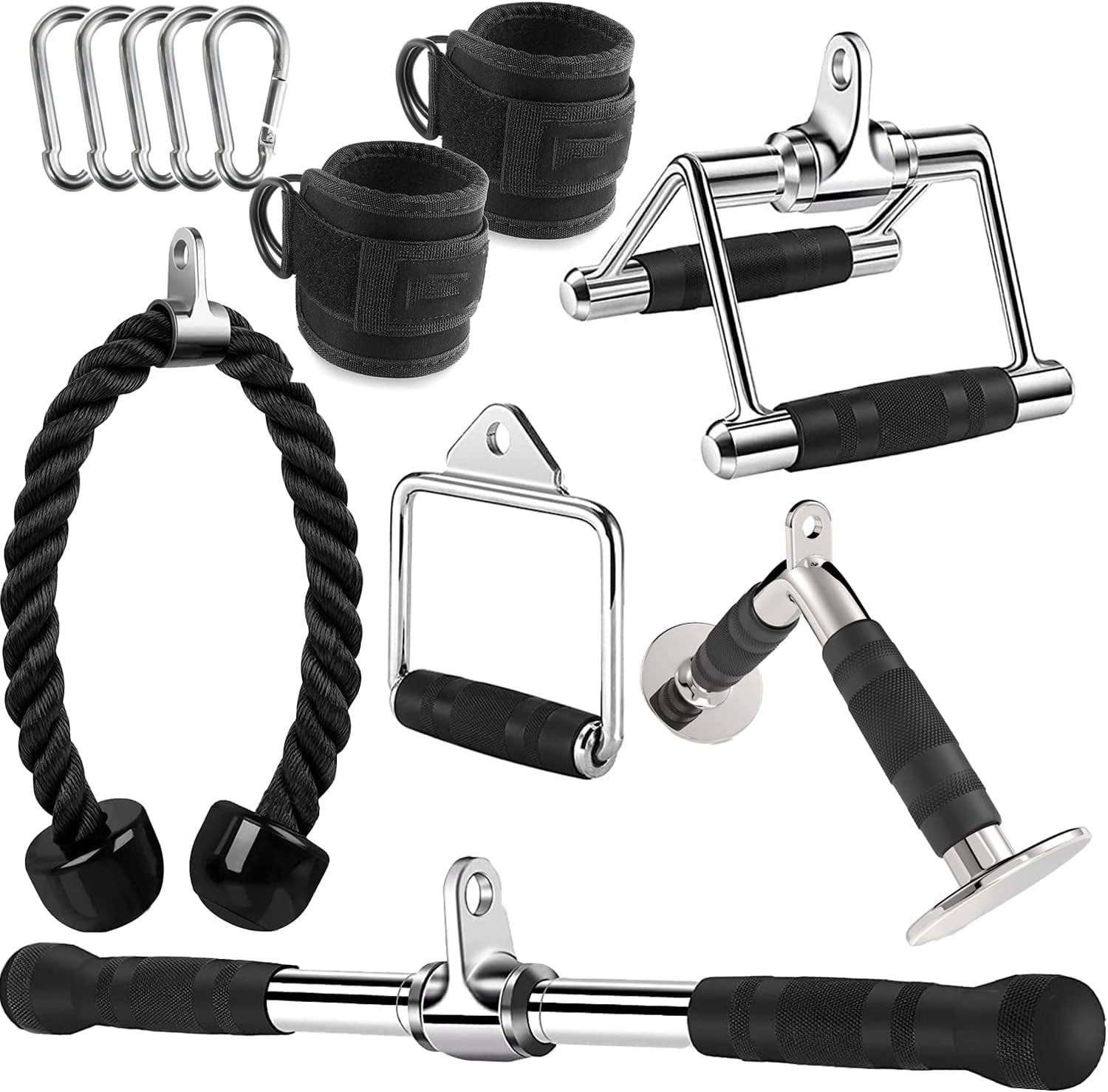 Tricep Press Down Cable Machine Attachment, LAT Pulldown Attachments ...