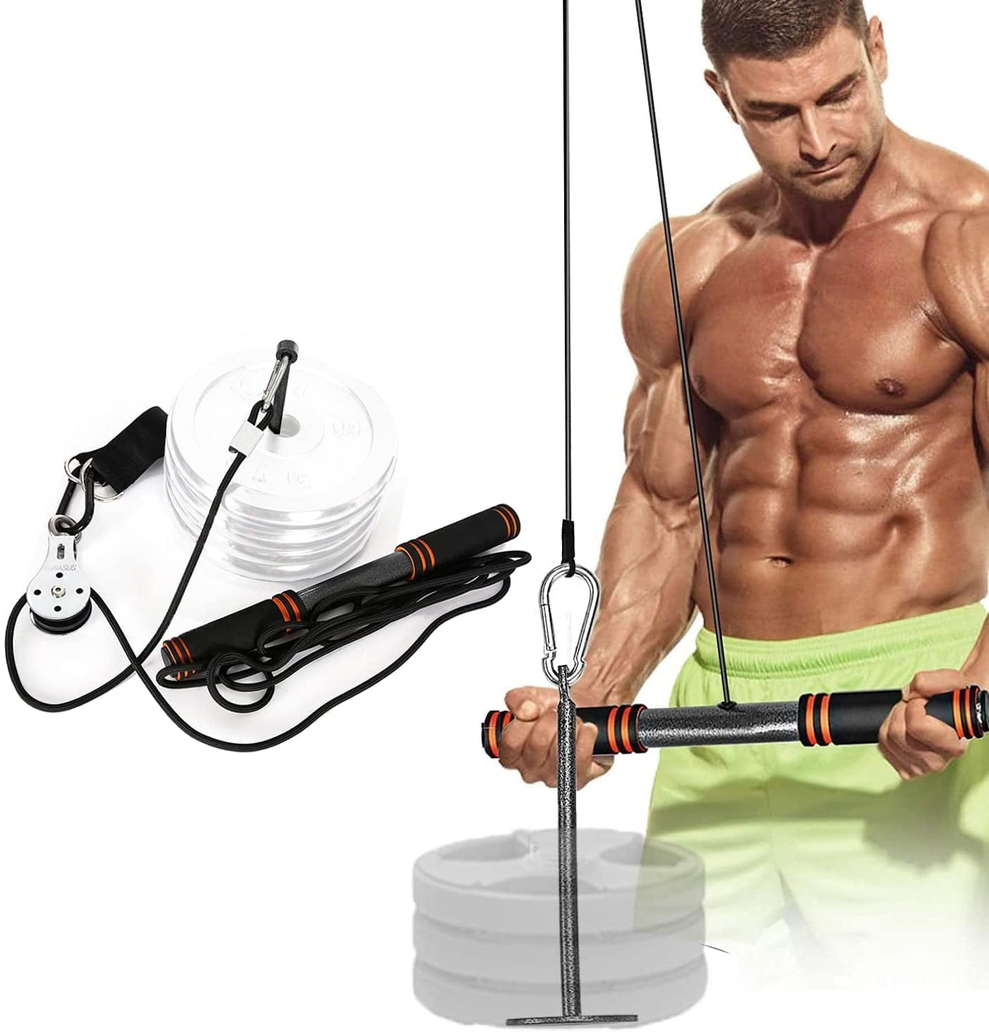 Tricep and LAT Pulley System | Foream Strength Exerciser Wrist Roller ...