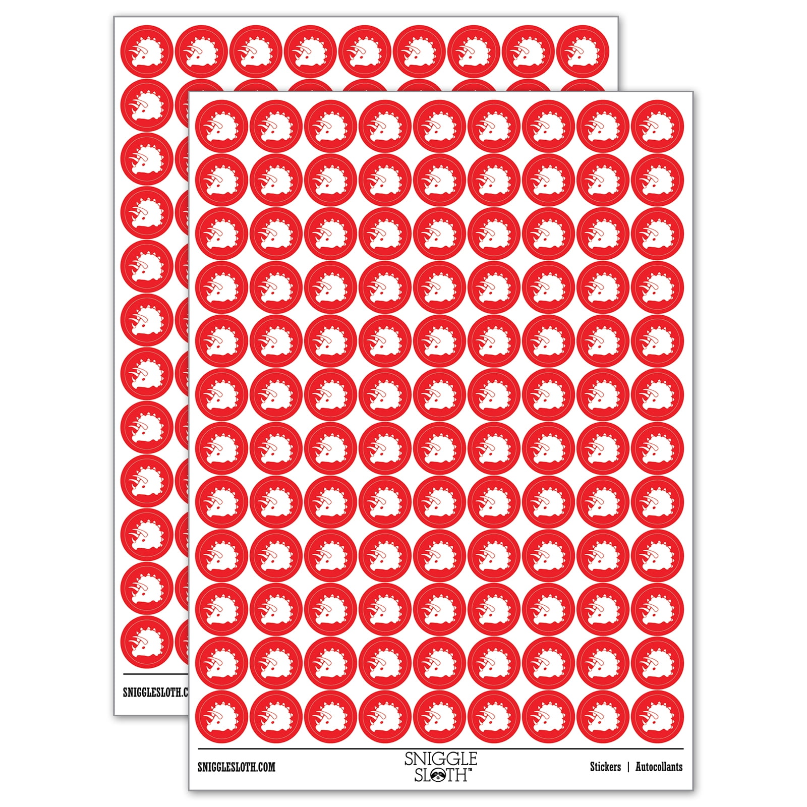 Triceratops Head 200+ Round Stickers - Red - Matte Finish - 0.50" Size ...