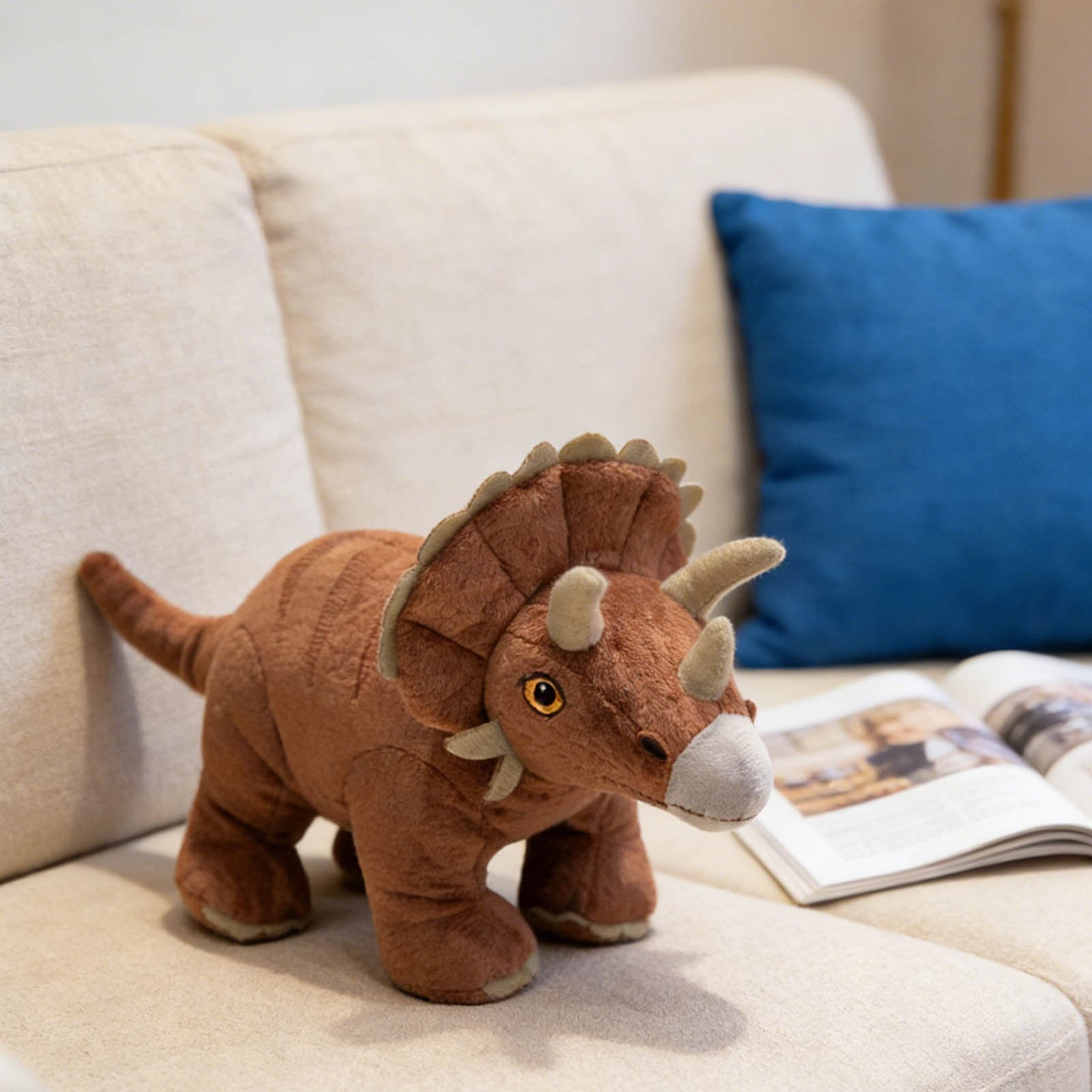 Triceratops Plush Realistic Dinosaur Stuffed Animal Soft Interactive ...