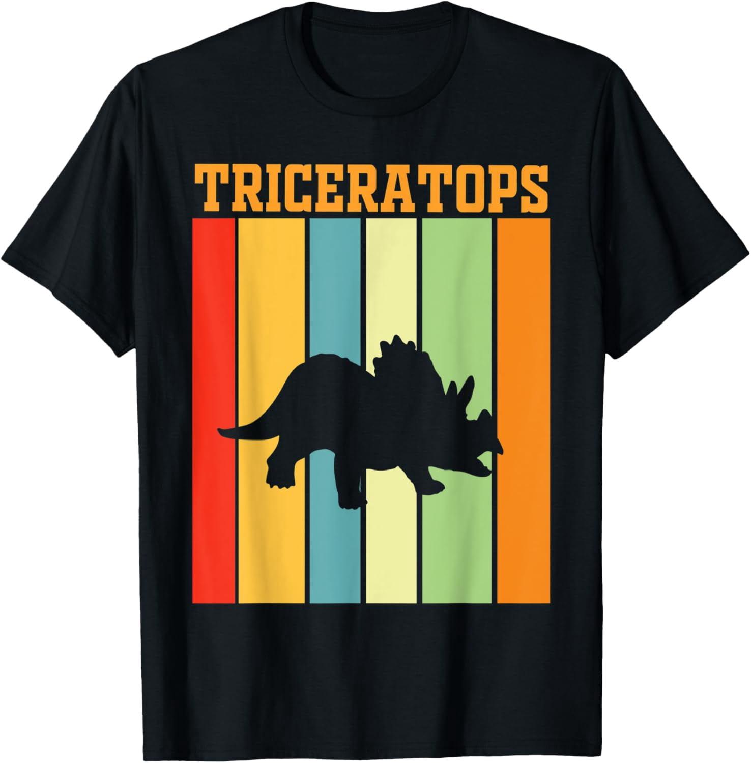 Triceratops Shadow silhouette in Retro Colors T-Shirt men and women can ...