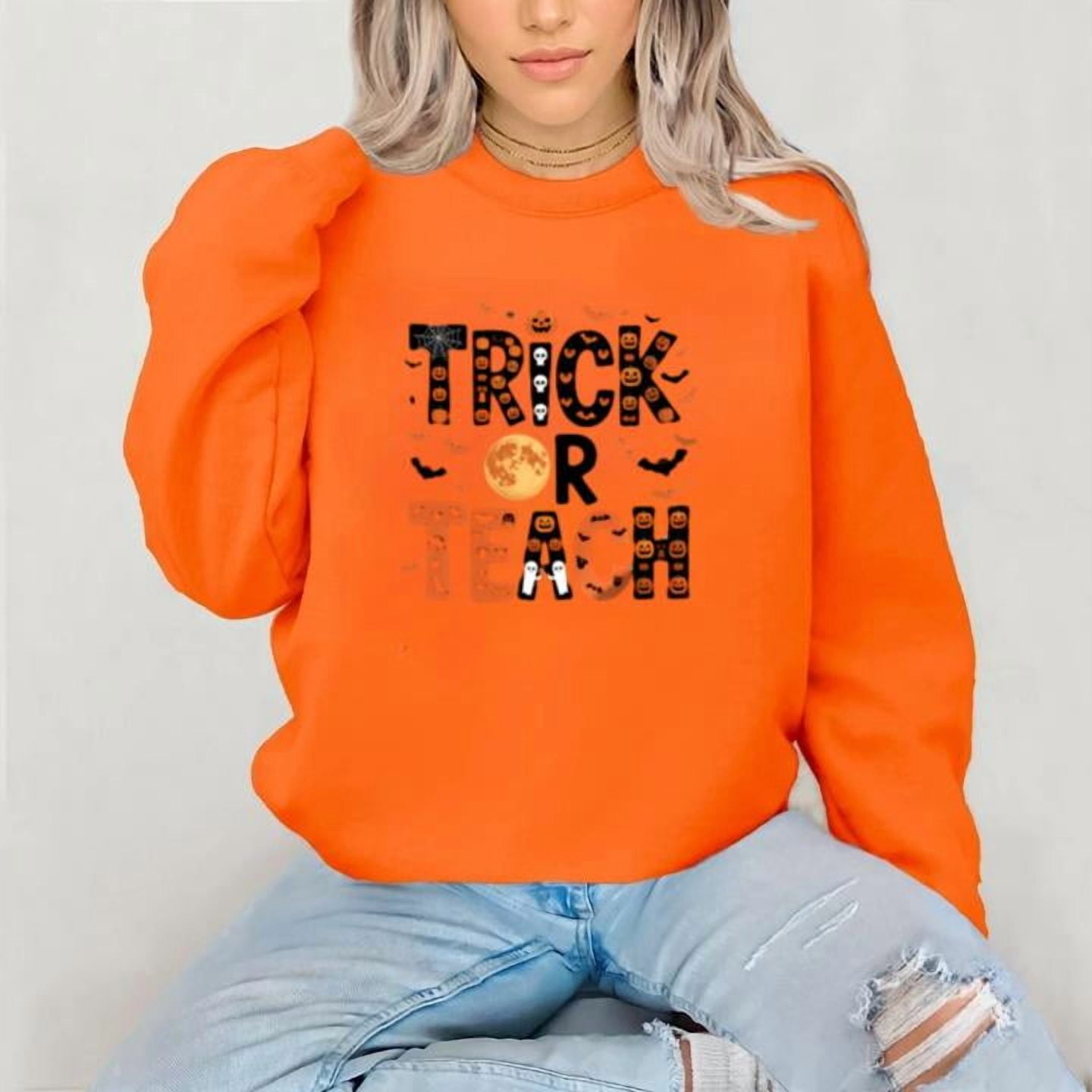 Trick Or Teach Creepy Halloween Fall Teacher Themed Pun School Graphic ...