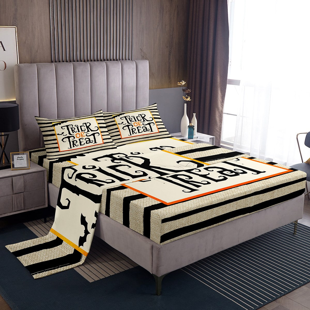 Trick Or Treat Bed Sheets Set Twin, Halloween Holiday Sheet Set For ...