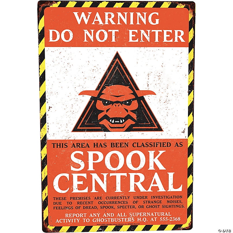 Ghostbusters™ Warning Do Not Enter Spook Central Metal Sign - Walmart.com
