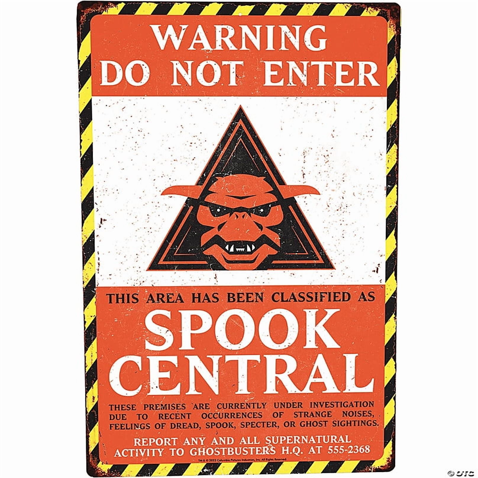 Ghostbusters™ Warning Do Not Enter Spook Central Metal Sign - Walmart.com