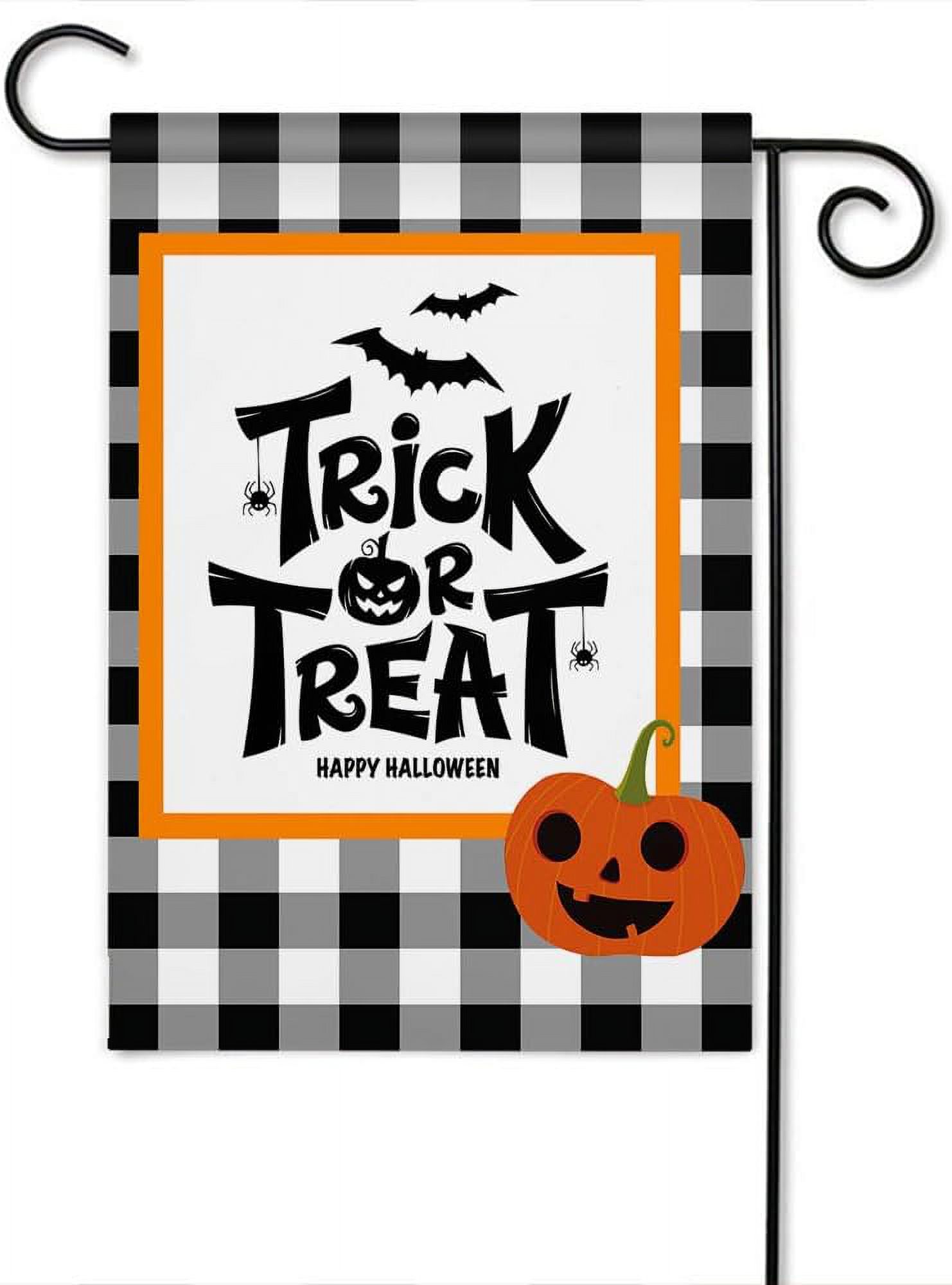 Trick Or Treat Welcome Garden Flags Double Sided Halloween Spider ...
