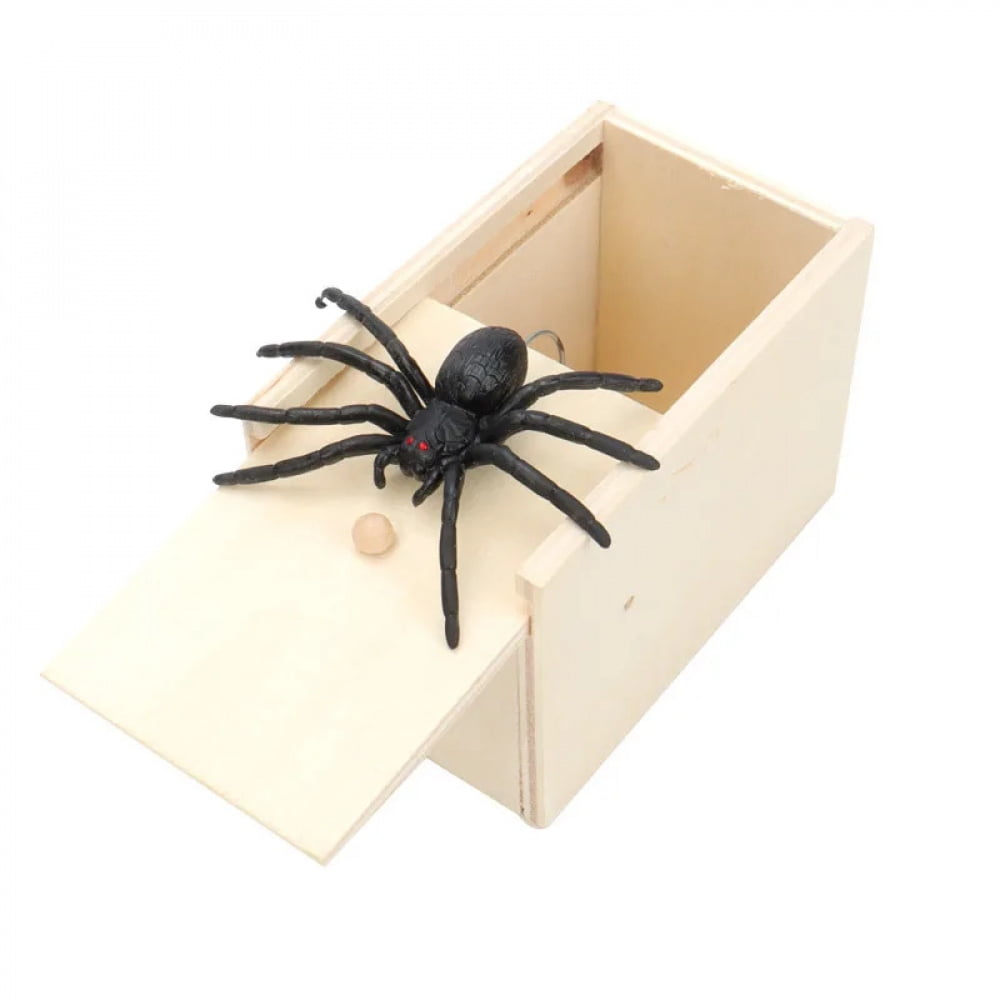 Trick Spider Funny Scare Box Wooden Hidden Box Quality Prank Wooden ...