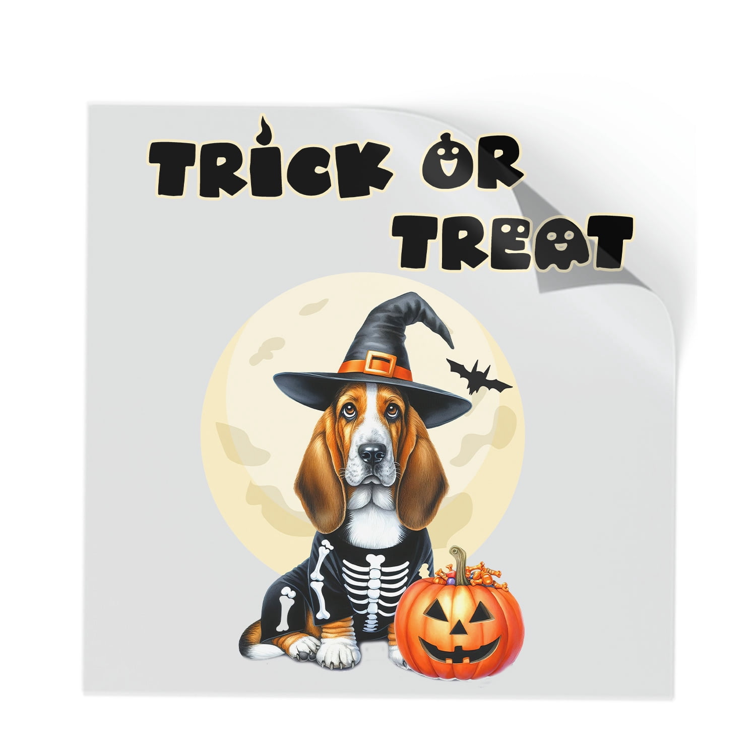 Trick or Treat Basset Hound Needs Candy Happy Halloween Night Cutout ...