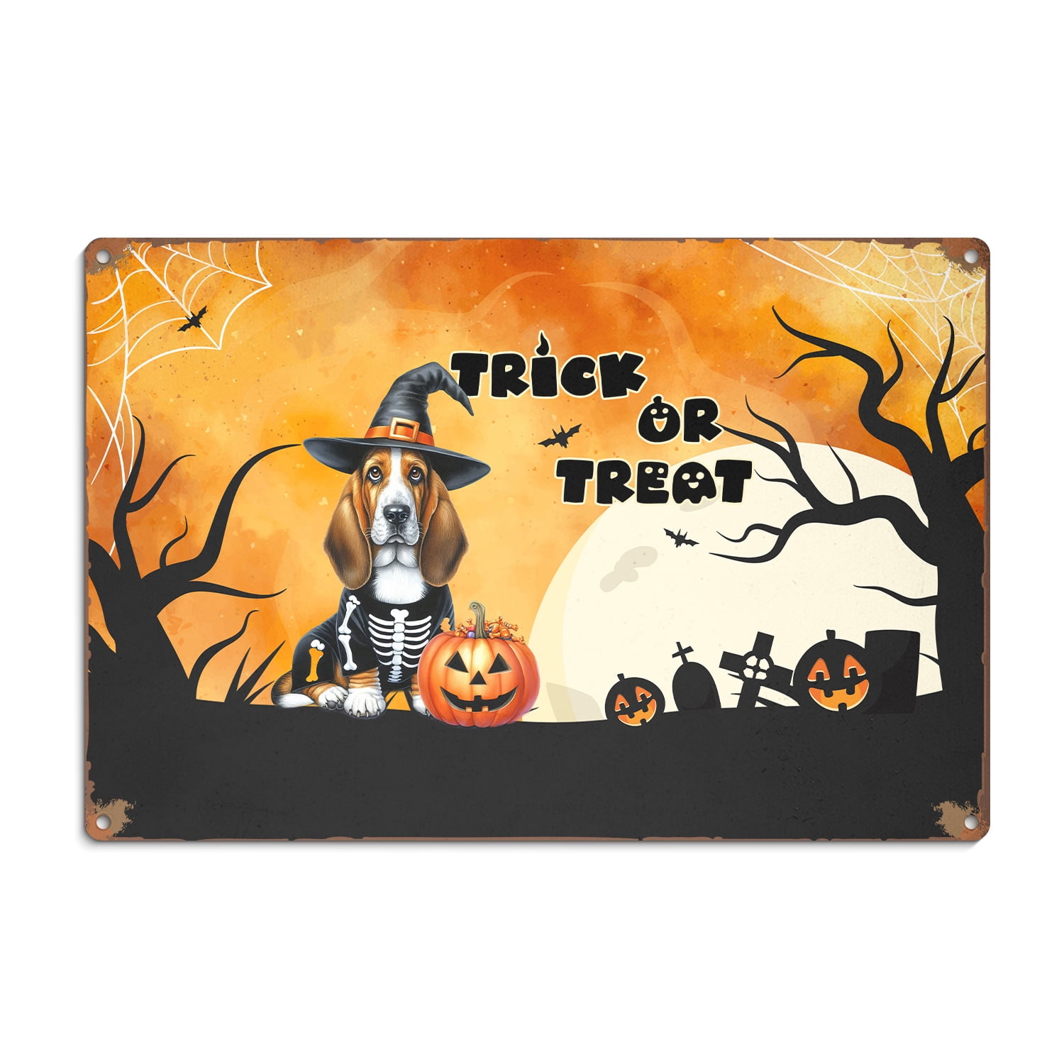 Trick or Treat Basset Hound Needs Candy Happy Halloween Night ...