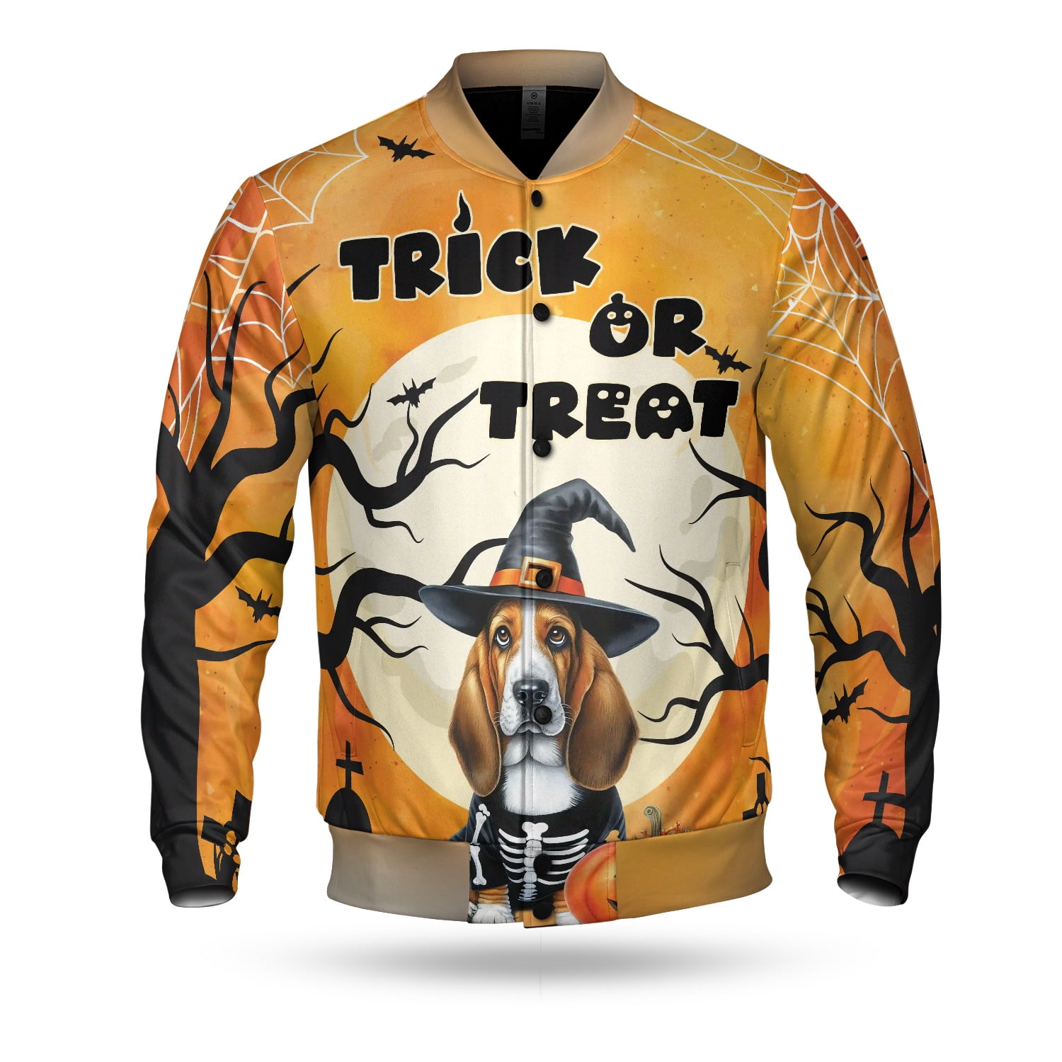 Trick or Treat Basset Hound Needs Candy Happy Halloween Night All Over ...
