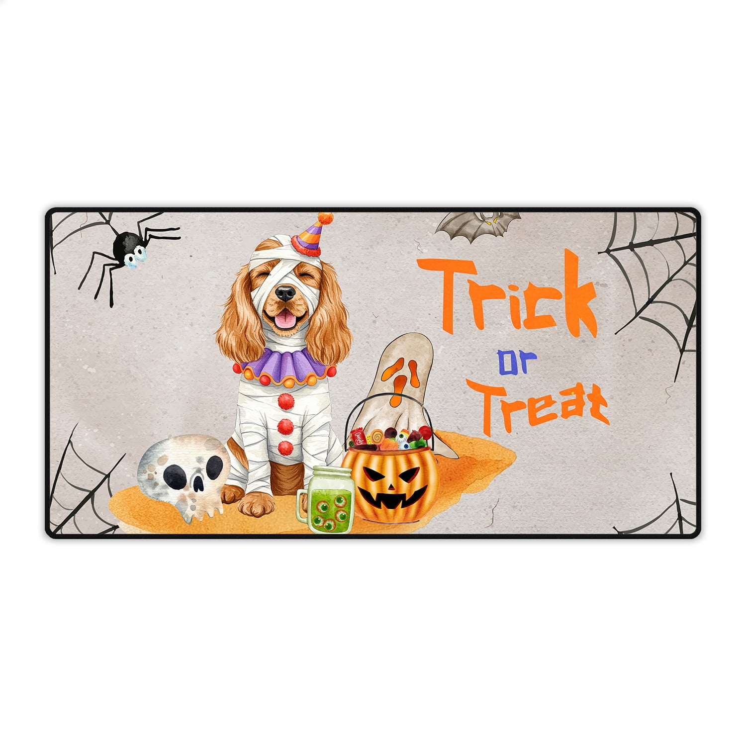 Trick or Treat Cocker Spaniel Funny Mummy Cosplay Pumpkin Candy Basket ...