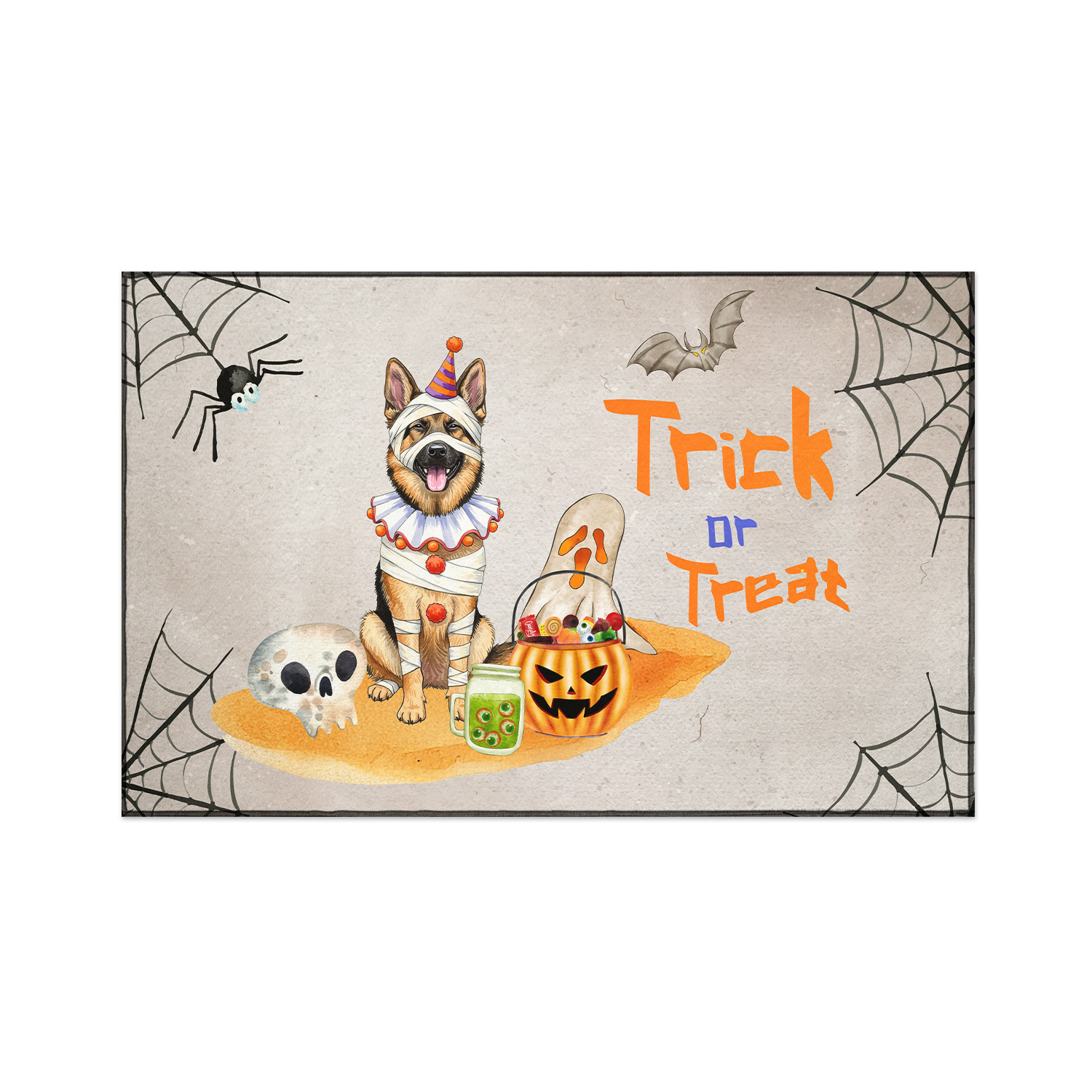 Trick or Treat German Shepherd Funny Mummy Cosplay Pumpkin Candy Basket ...