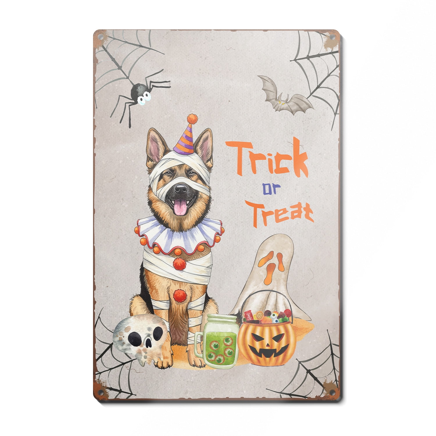 Trick or Treat German Shepherd Funny Mummy Cosplay Pumpkin Candy Basket ...
