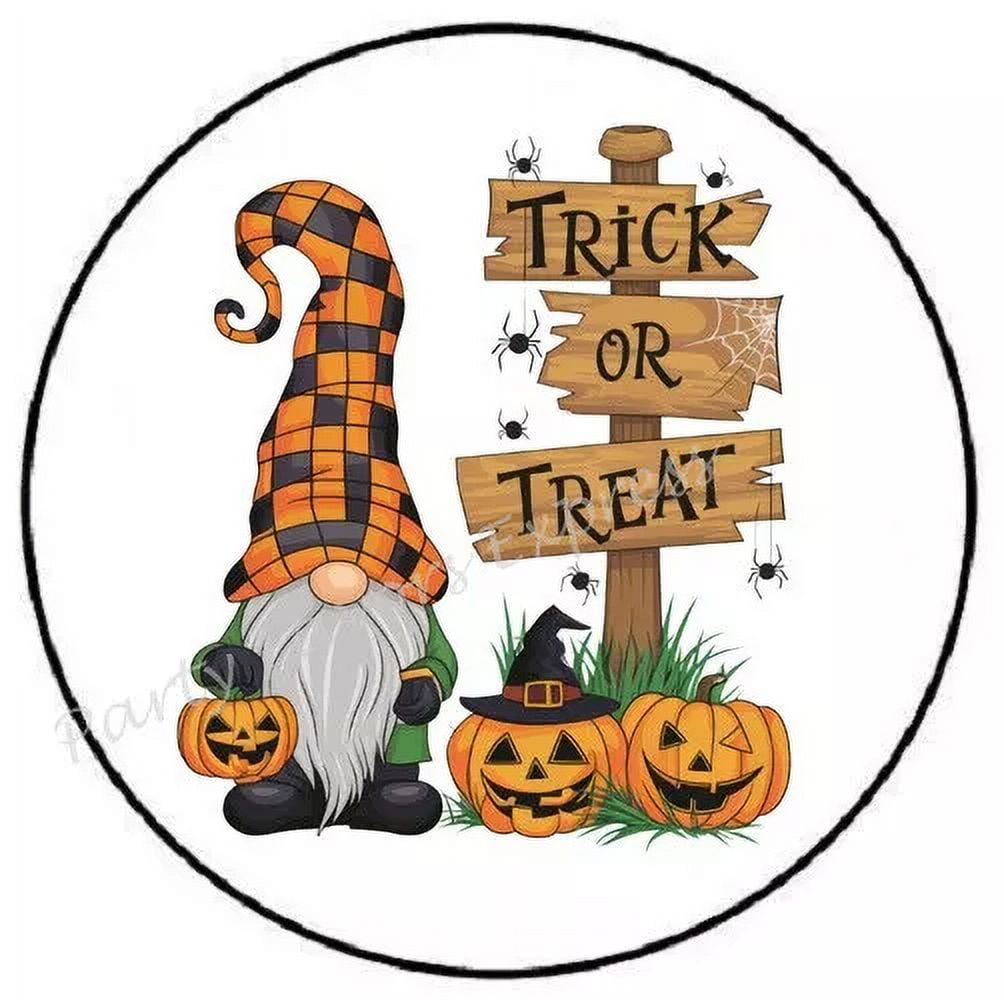 Trick Or Treat Gnome Signs Halloween Sticker Party Favors Sticker ...