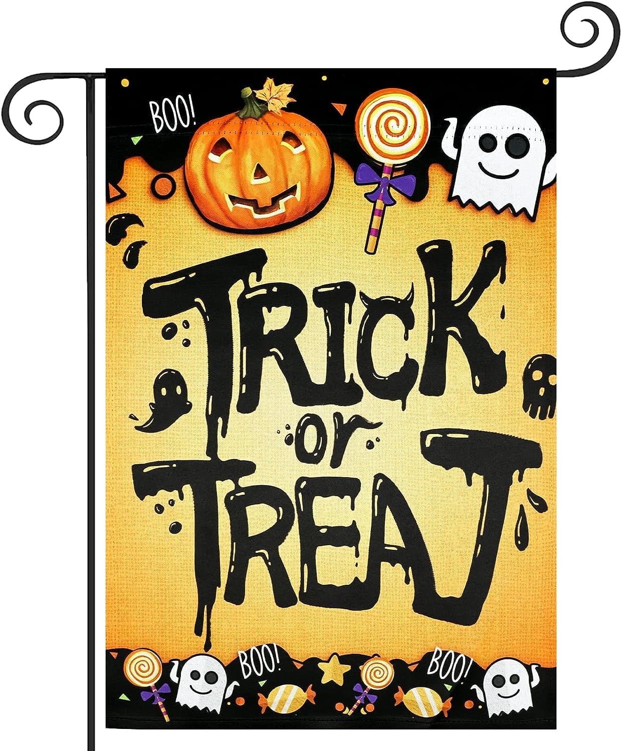 Trick or Treat Halloween Garden Flag,12.5x18 Inch Vertical Double Sided ...