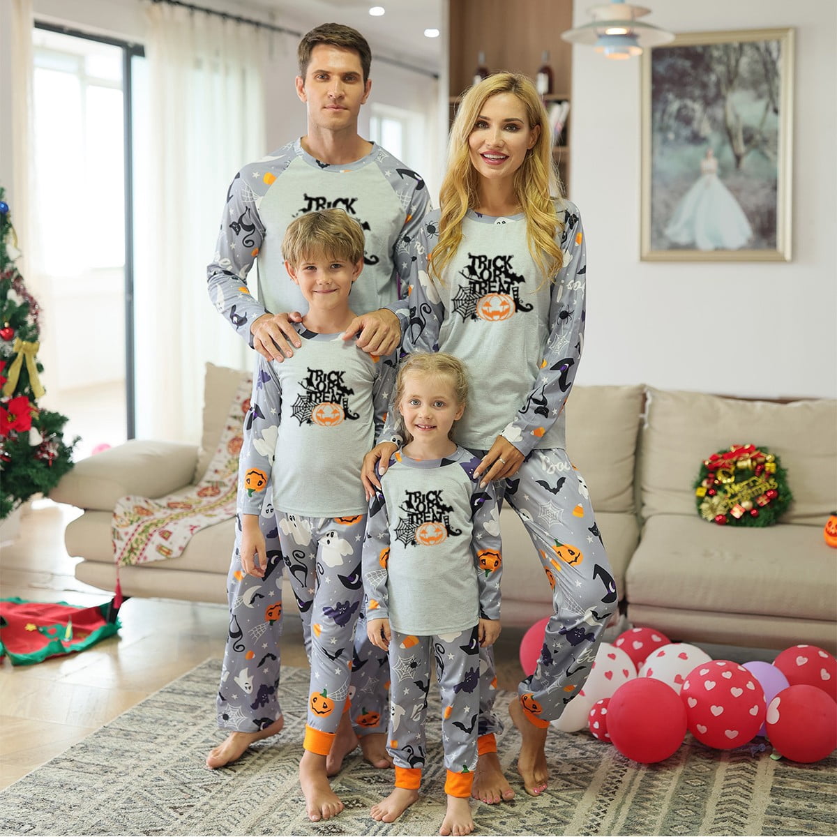 Matching Family Pajamas (White) - Fun Christmas Pjs Trick Or Treat ...