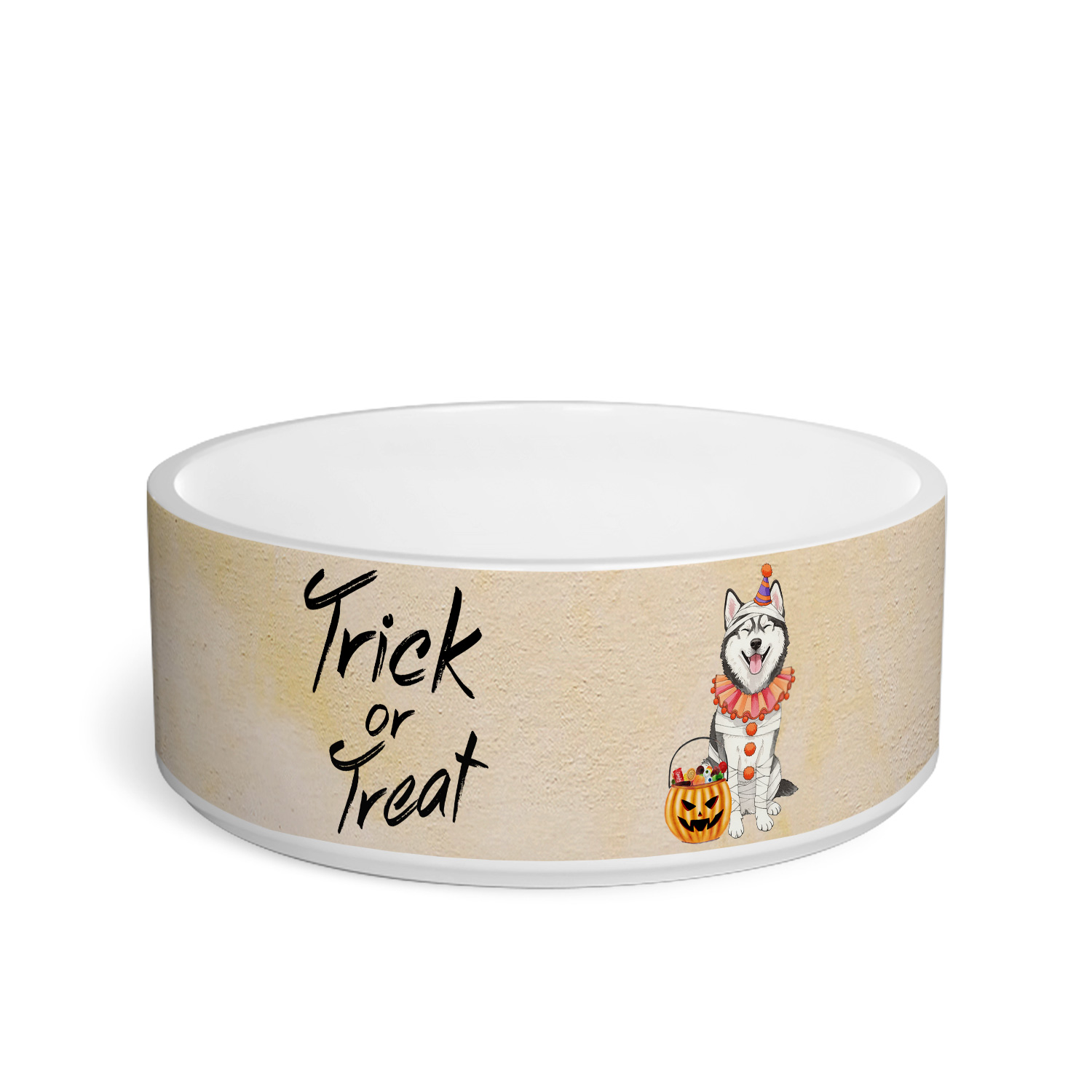 Trick or Treat Siberian Husky Funny Mummy Cosplay Pumpkin Candy Basket ...