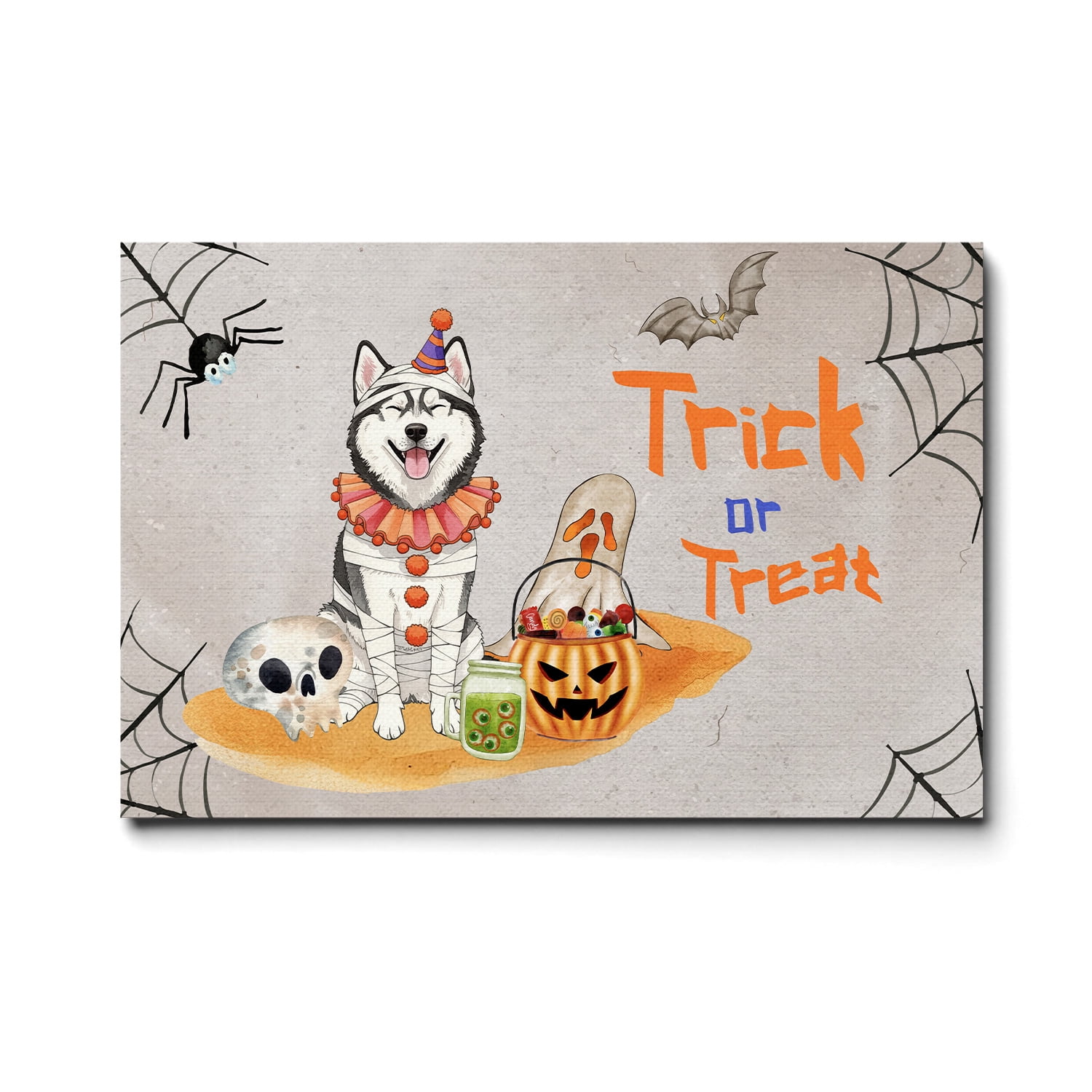 Trick or Treat Siberian Husky Funny Mummy Cosplay Pumpkin Candy Basket ...