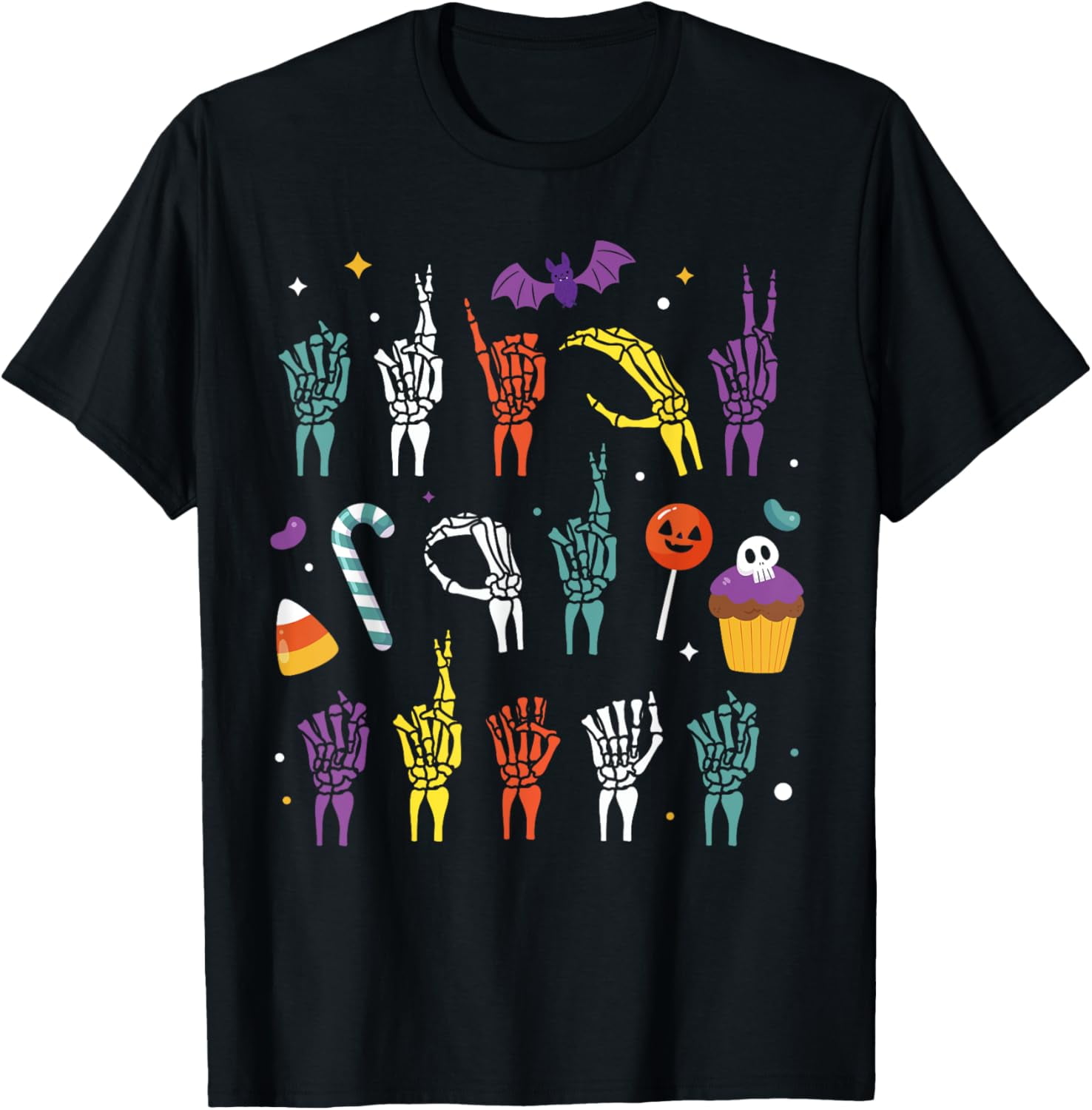Trick or Treat ASL Hands American Sign Language Halloween T-Shirt - Walmart.com