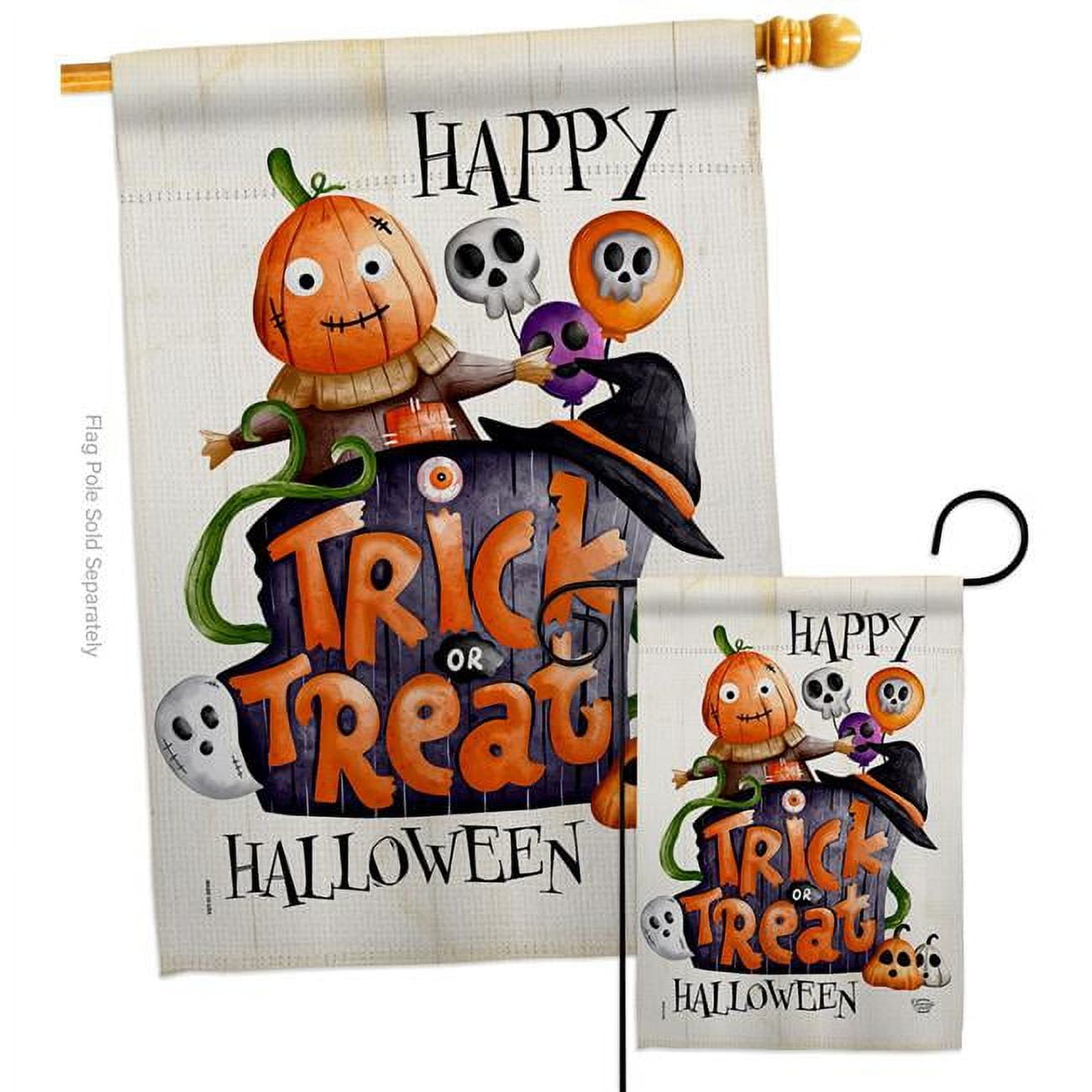 Trick or Treat Day Falltime Halloween 28 x 40 in. Double-Sided ...