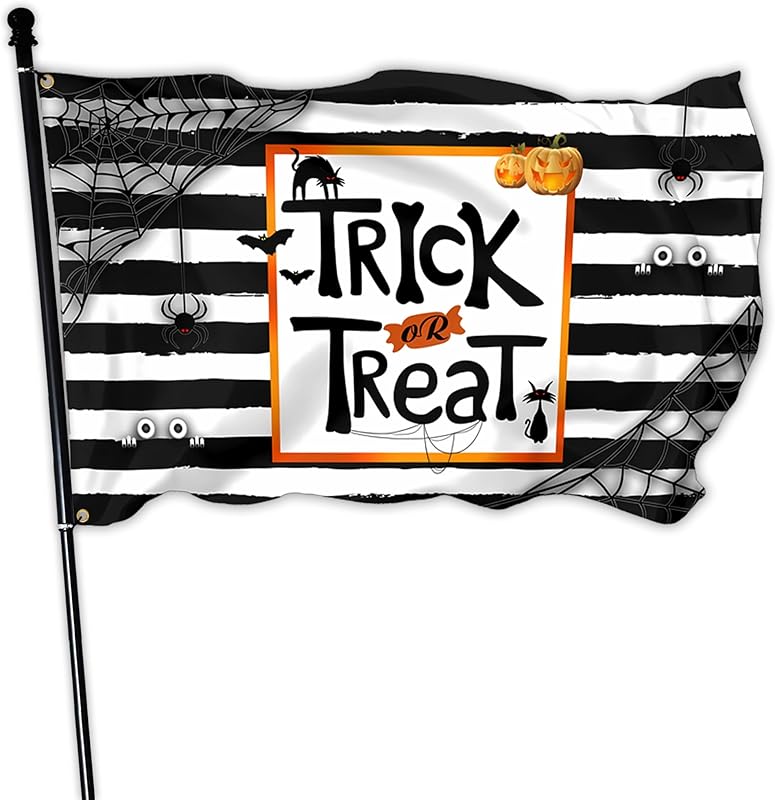 Trick or Treat Flag Halloween Flag 3x5 Ft Outdoor Polyester Stripes ...