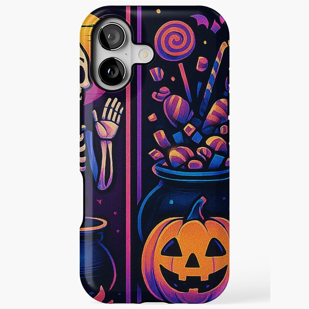 Trick or Treat Panels Skeleton Candy Cat House Funny Creepy Art iPhone Tough Case - Walmart.com