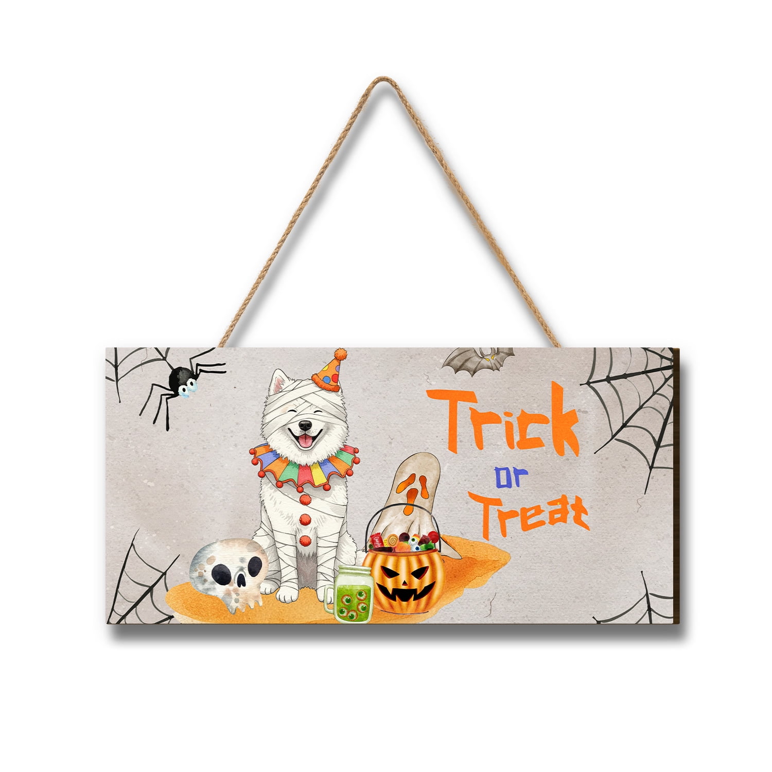 Trick or Treat Samoyed Funny Mummy Cosplay Pumpkin Candy Basket ...
