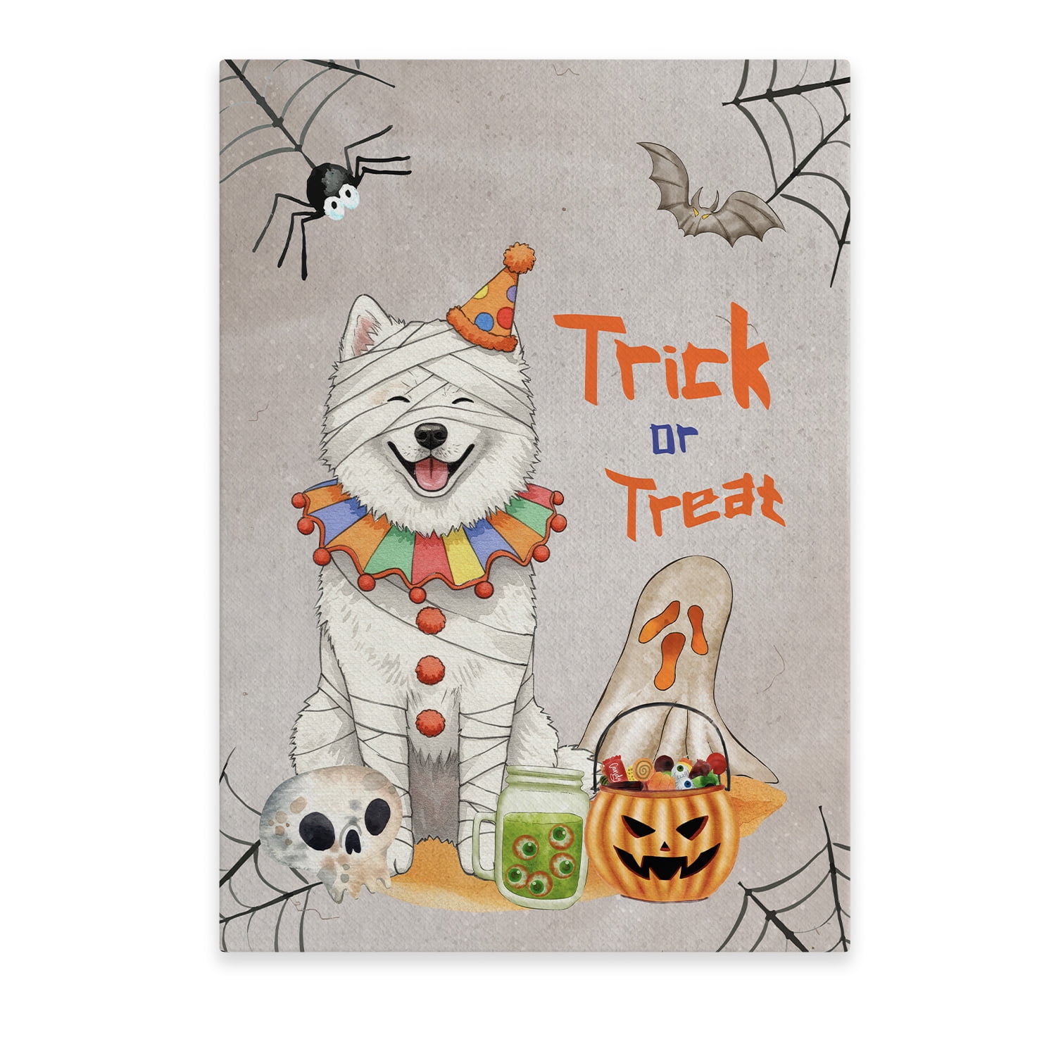 Trick or Treat Samoyed Funny Mummy Cosplay Pumpkin Candy Basket ...
