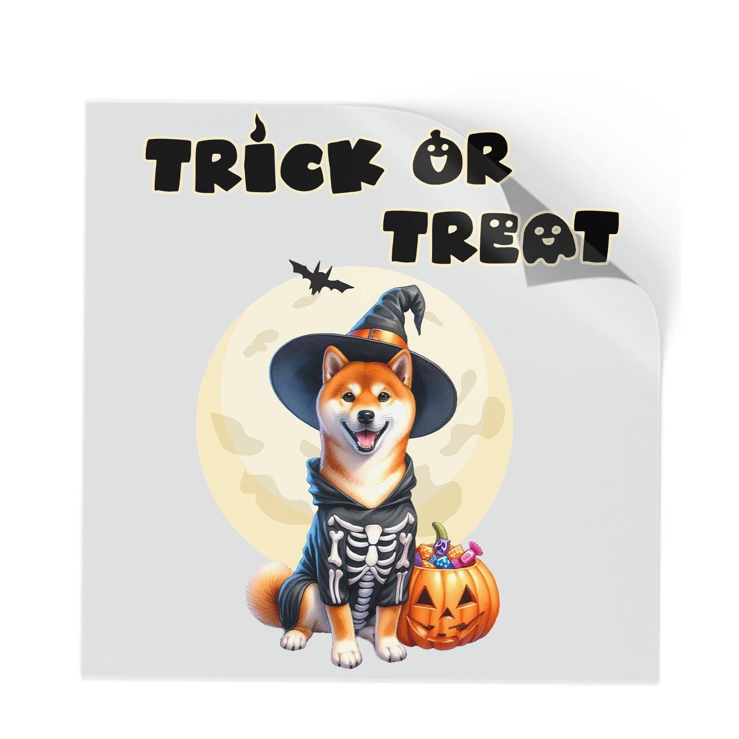 Trick or Treat Shiba Inu Needs Candy Happy Halloween Night Cutout ...